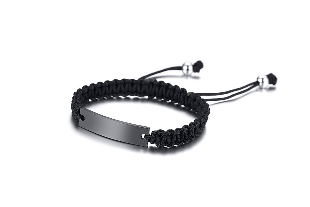 VNOX TYPE 1 DIABETES Handmade Braided Rope Adjustable Medical Alert ID Bracelet Fits Adults