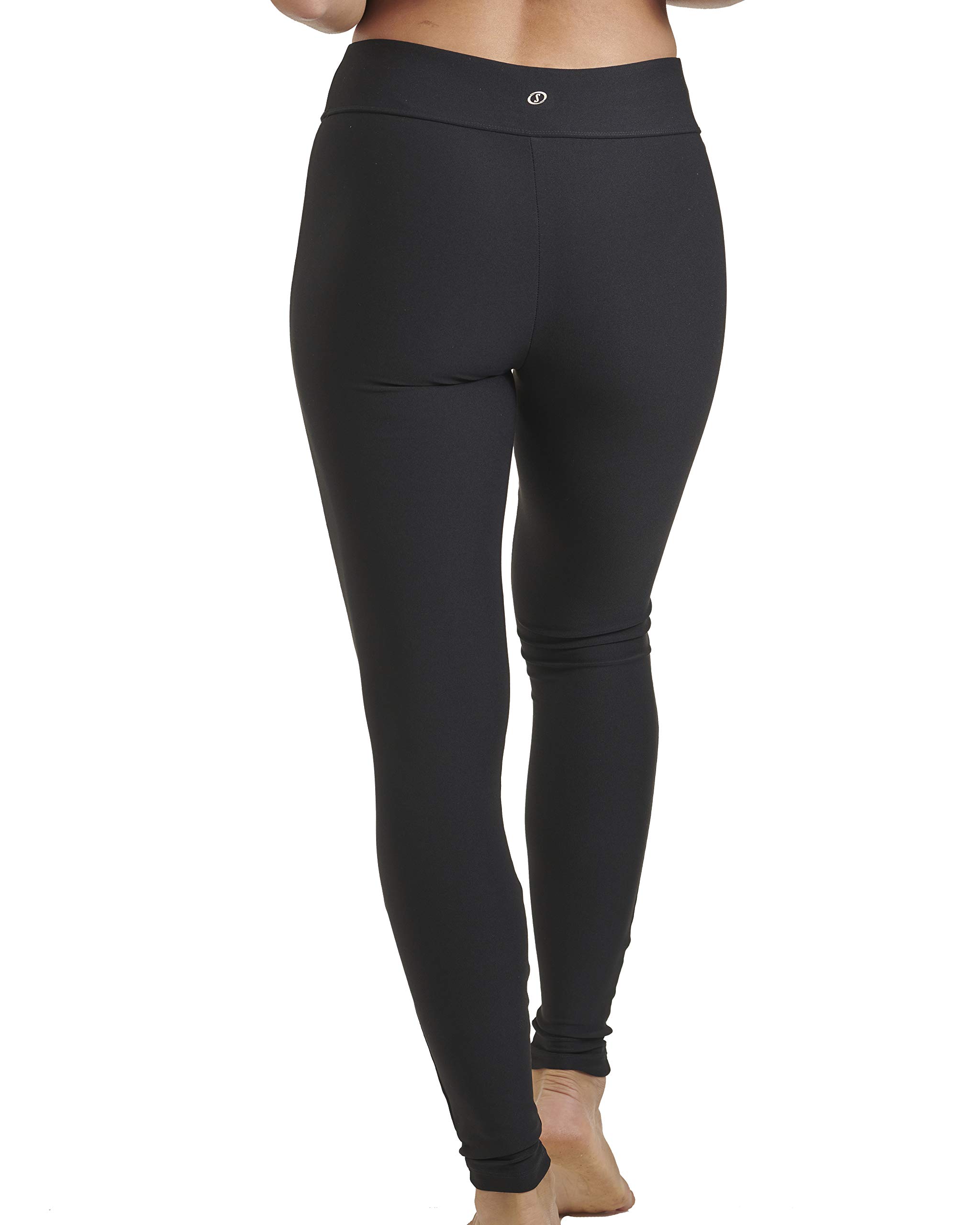Spalding Women's Misses Activewear Polyester Full Length Legging, Black, L