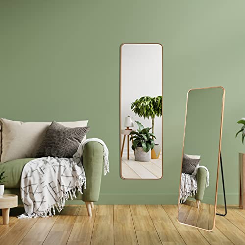 WIFTREY Full Length Mirror 65x24 Floor Standing, Wall Mounted, Leaning, Decorative Bedroom Living Room Standup Wall Full Body Long Hanging Large Size Tall White Frame Mirror