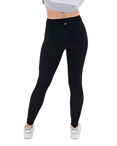 Spalding Women's High-Waisted Cotton Leggings | Comfortable Yoga Pants | Black | 1X