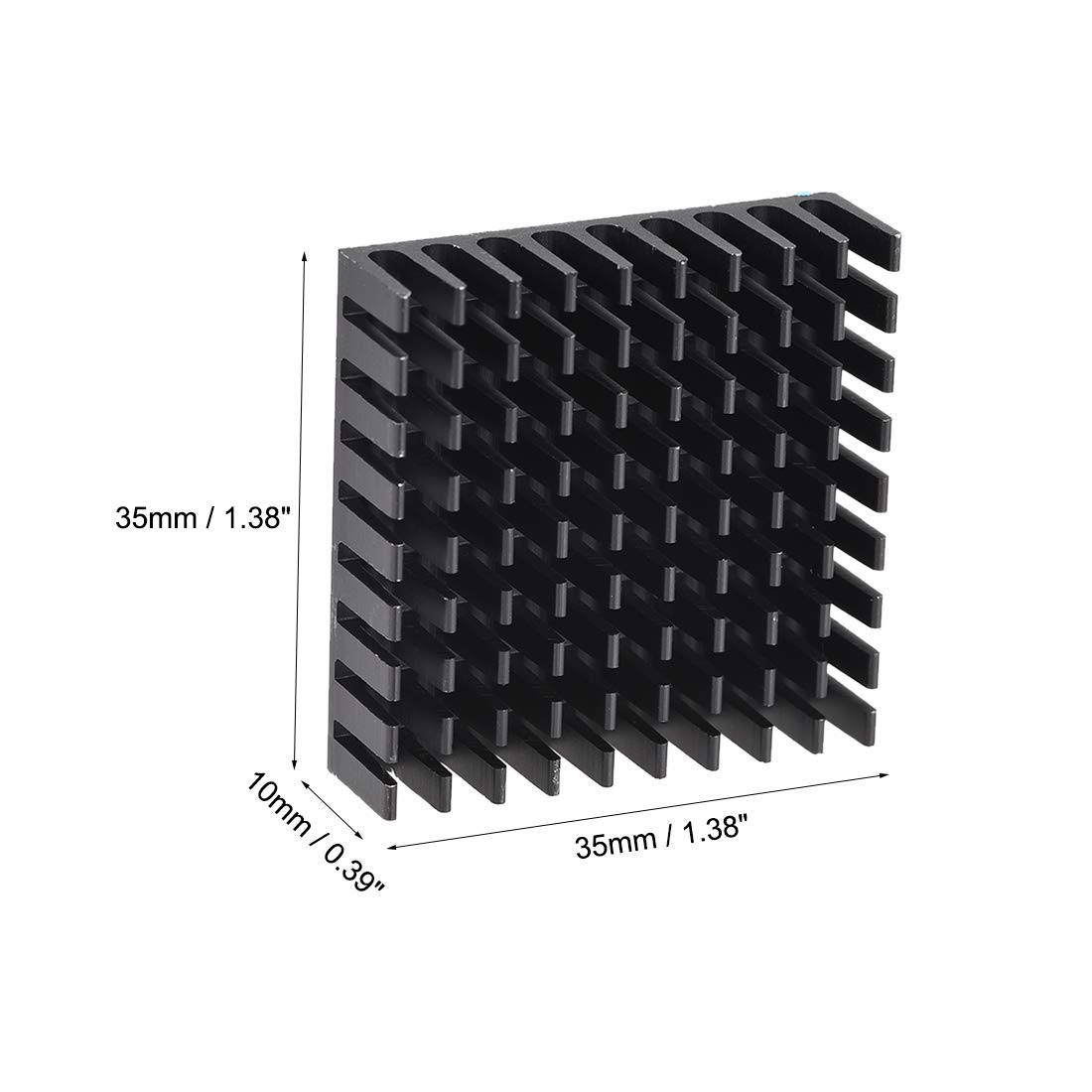 uxcell 10x35x35mm Black Aluminum Heatsink Thermal Adhesive Pad Cooler for Cooling 3D Printers 6Pcs