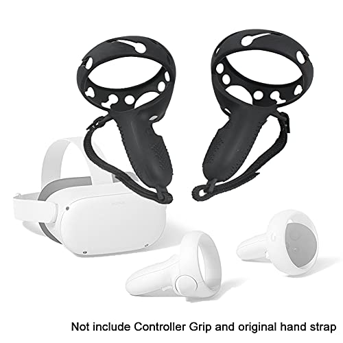 Touch Controller Grip Cove Case for Oculus Quest 2, Anti-Throw Handle Protective Sleeve with Controller Cover and Knuckle Strap(Gray White)