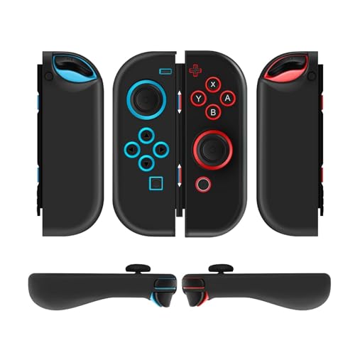 TNP Joycon Case for Nintendo Switch - Silicone Joy Con Case for Nintendo Switch & Switch OLED - Protective Switch Controller Case Cover with Thumb Grip Caps for Nintendo Switch Joycon (Raccoon)