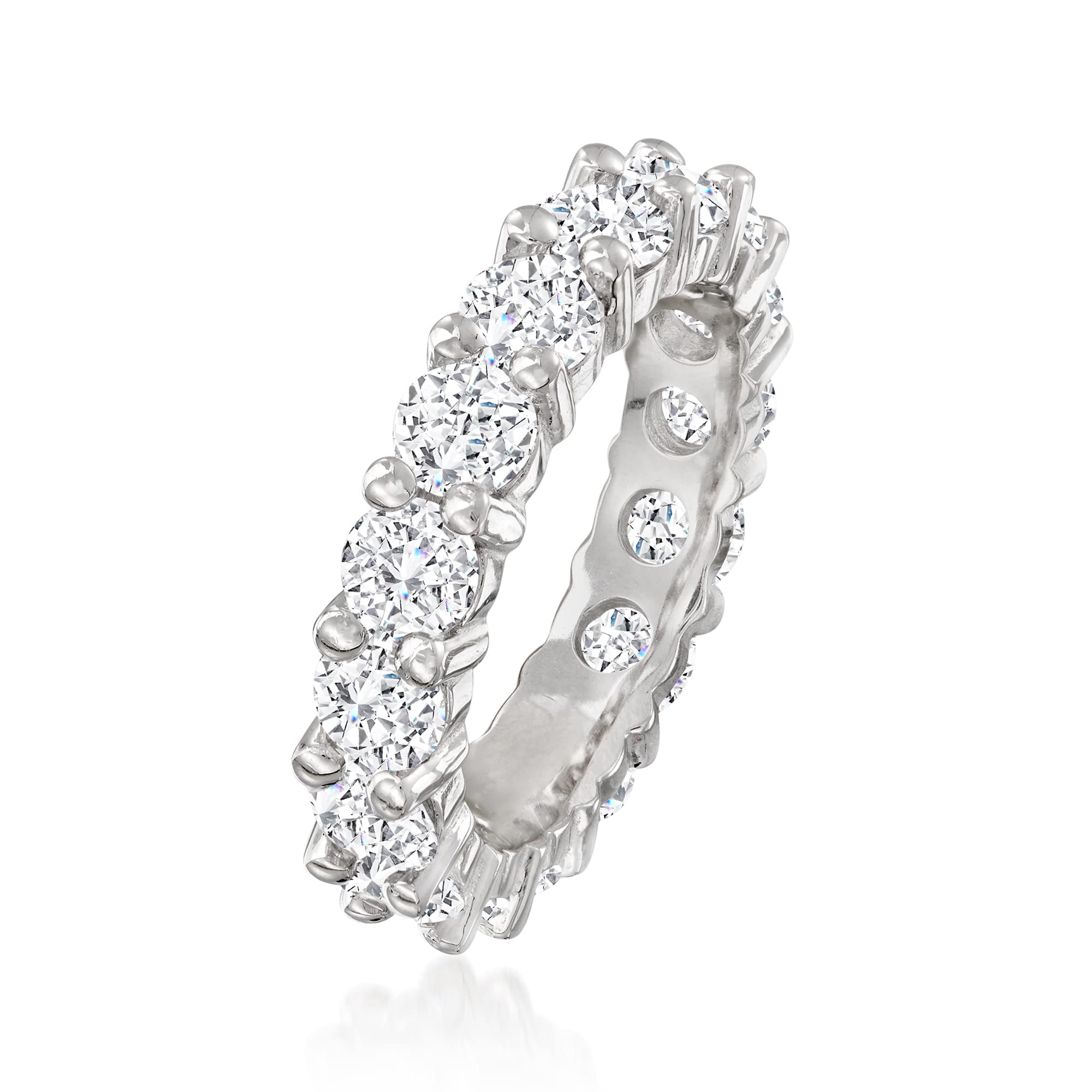 Ross-Simons 3.90 ct. t.w. CZ Eternity Band in Sterling Silver. Size 8