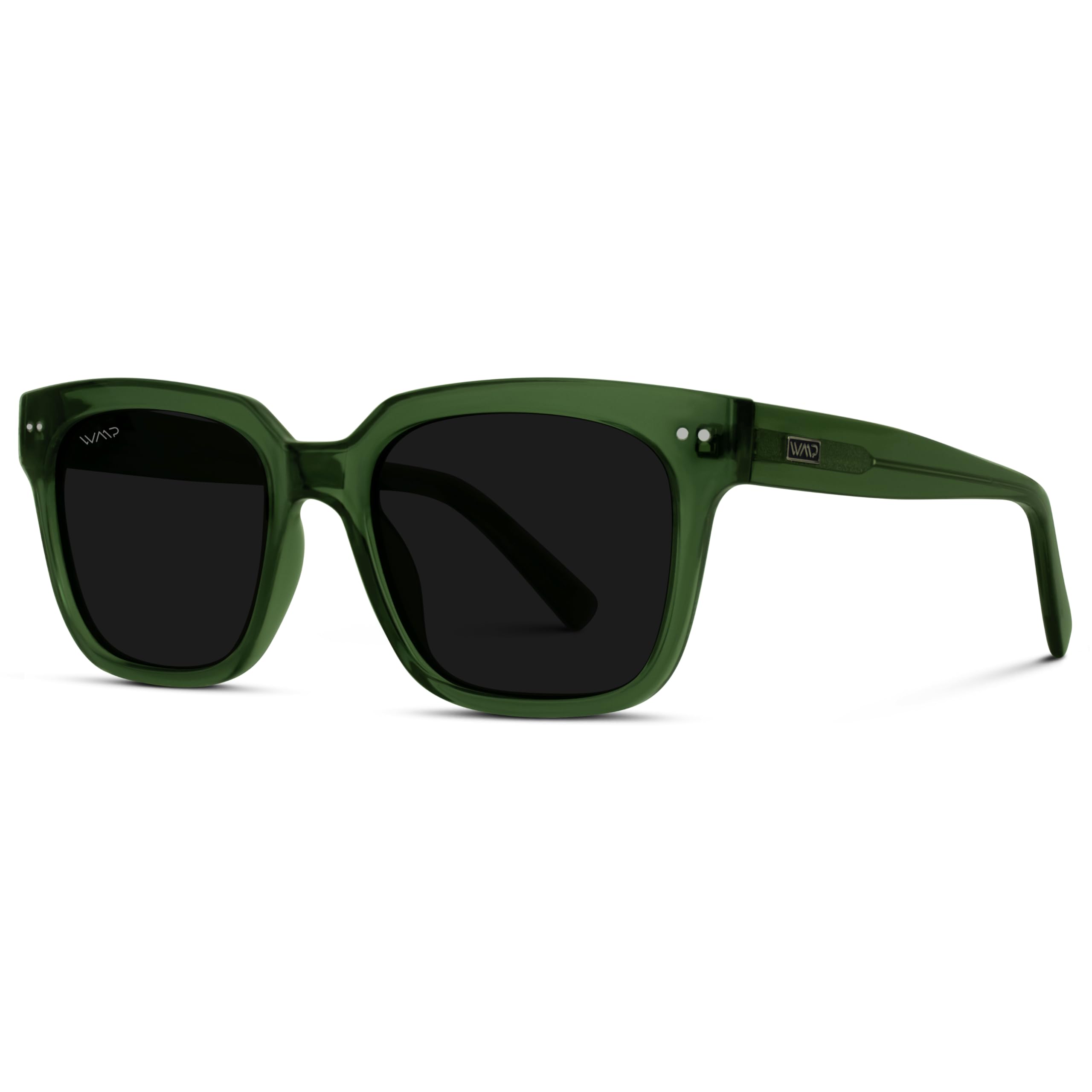 WearMe Pro WMP Eyewear - Women Classic Square Designer Rectangular Shape Polarized Sunglasses (Crystal Brown/Brown Lens)
