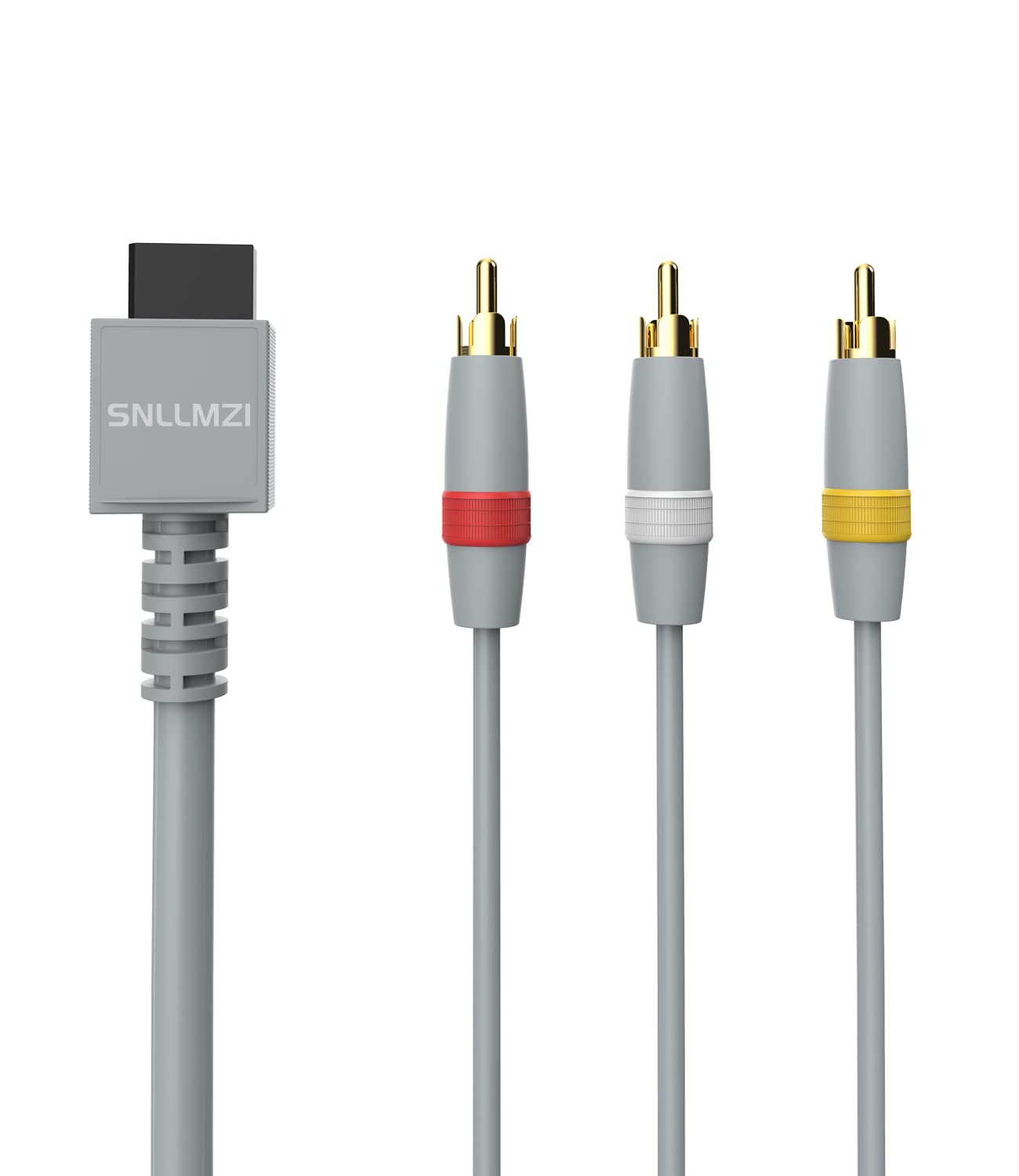 SNLLMZI AV Cable for Wii Wii U,6ft 1.8M Composite Retro 3 RCA Gold-Plated Cable for Nintendo Wii and Wii U