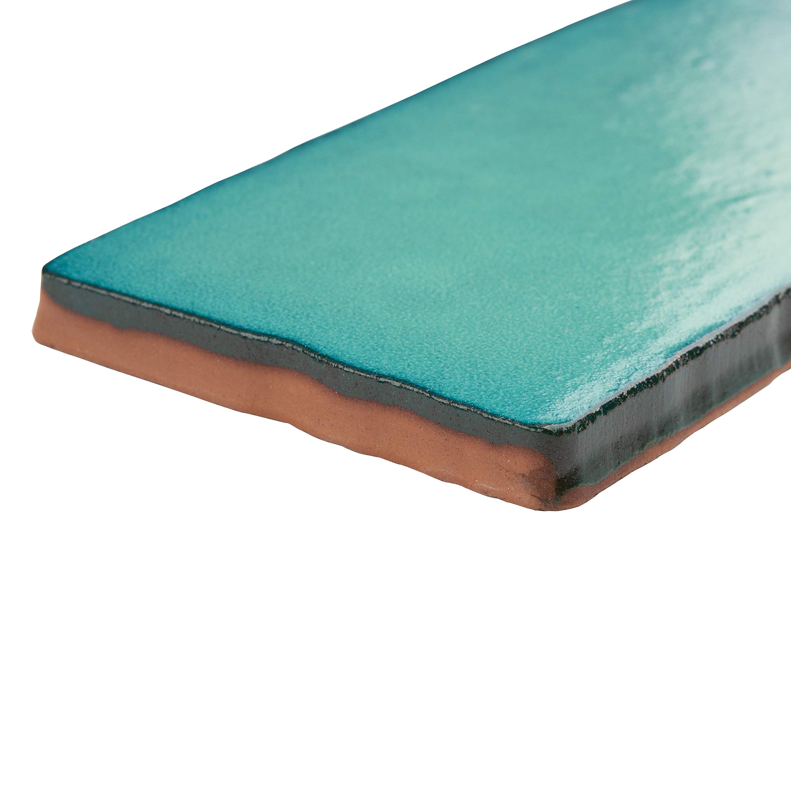 SomerTile WCVASL Antigue Special Lava Verde Ceramic Wall Tile, 3" x 6", Green/Brown