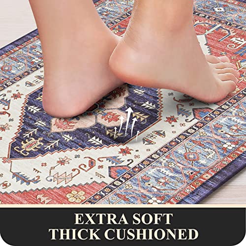 Pauwer Anti Fatigue Kitchen Mats for Floor 2 Piece Set, Cushioned Memory Foam Kitchen Rug, Non Slip Kitchen Runner Rug Carpet, Waterproof Kitchen Sink Area Rug Comfort Standing Mat for Kitchen Laundry