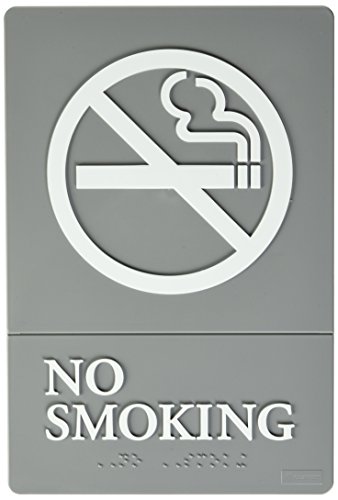 Quartet No Smoking Sign, ADA Approved, 6" x 9", Grade 2 Braille (01412)