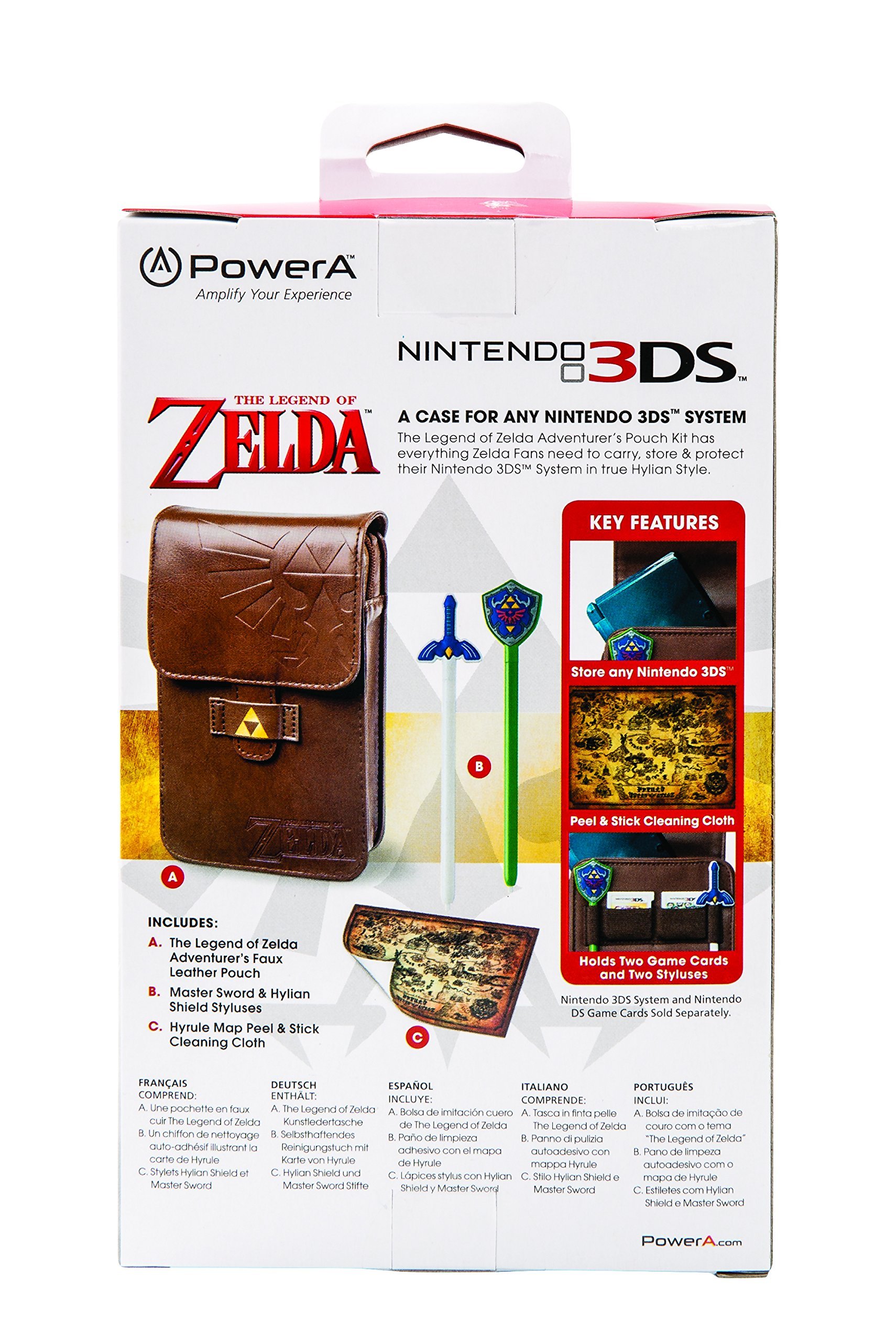 PowerA The Legend of Zelda Adventurer's Pouch - Nintendo 3DS/ Wii GameCube - Brown