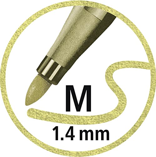 STABILO Metallic Premium Felt Tip Pen Pen 68 Metallic - Tin of 6 - Assorted Colours