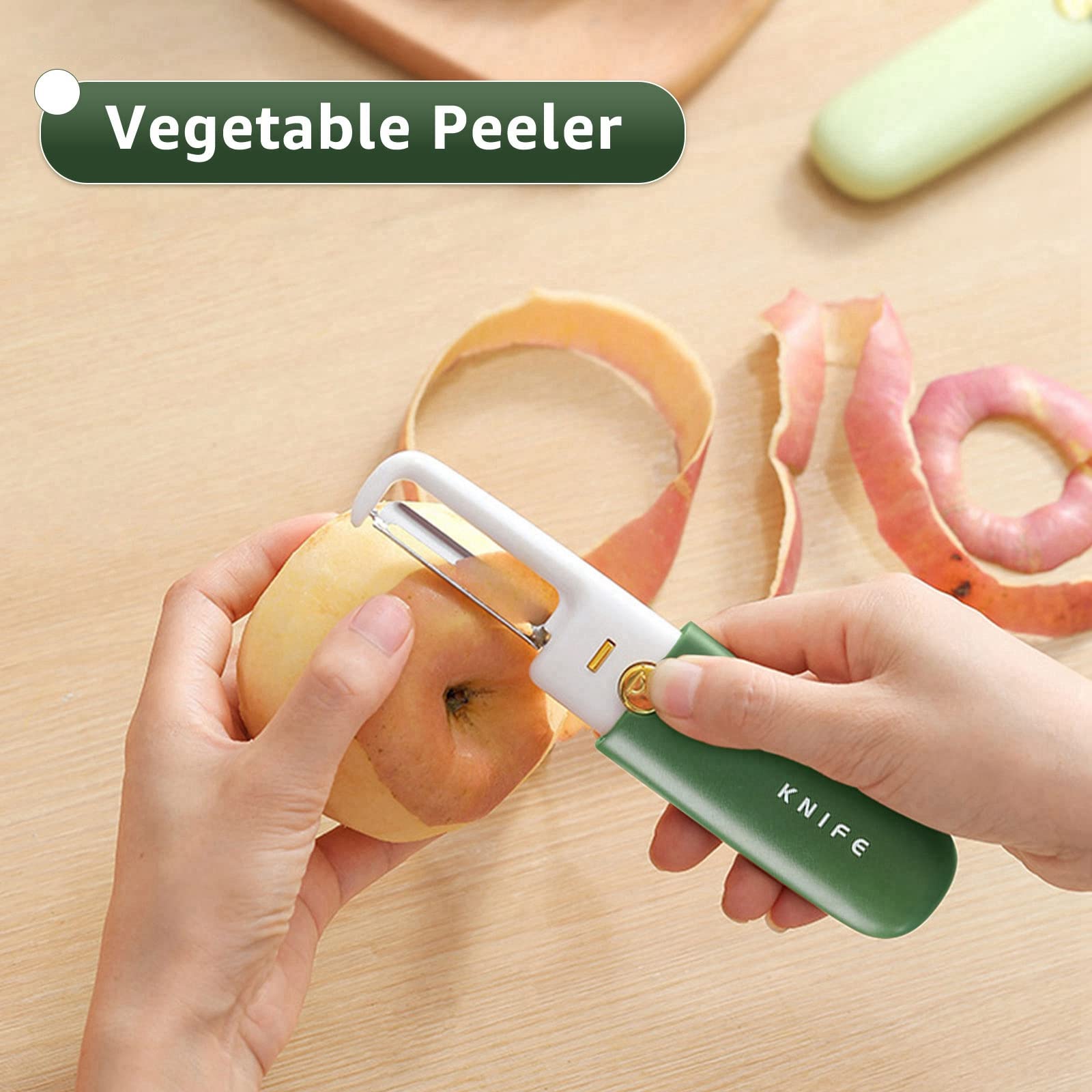 YONOVO Travel Pocket Paring Knife Fruit Knife Peeling Vegetable Peeler Multi Function Small Portable Stainless Steel Pocket Knife for Travel, Camping, Kitchen