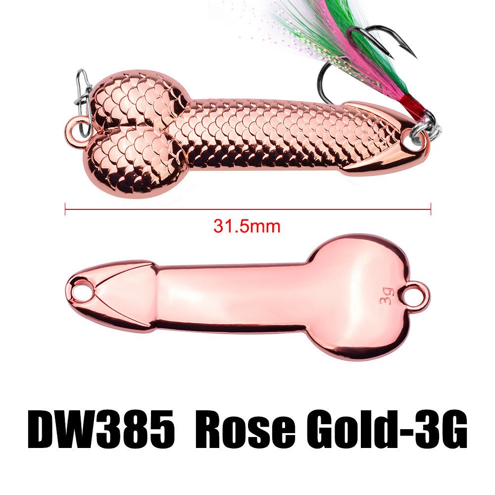 ULemeili Hard Metal Wobble Fish Lures Spoon Lure Feather Bait Hook 1 Pcs Prank Fun Item Novelty Fishing Tackle for