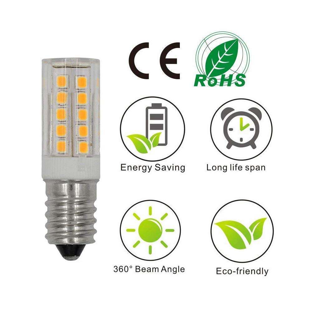 Reelco Mini E12 LED Light Bulbs 5Watt C7 Bulbs Warm White 3000K 120V Candelabra Bulb 40Watt Incandescent Bulbs Equivalent(2-Pack