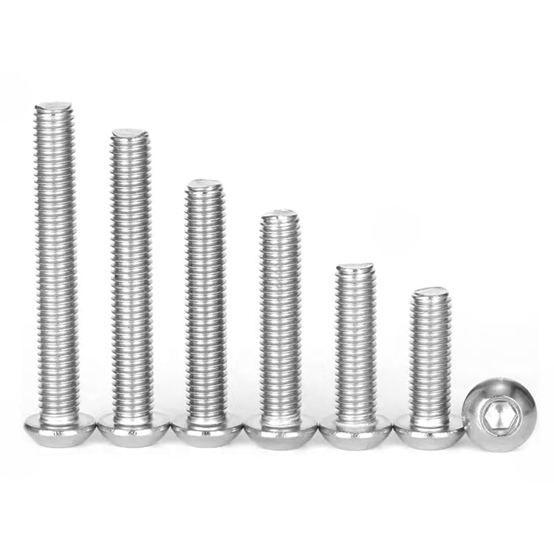 RAKTDA Hexagon Socket Screws 10pcs 201 Stainless Steel Round Head Hexagon Socket Screws pan Head Screws (Size : M5*12)