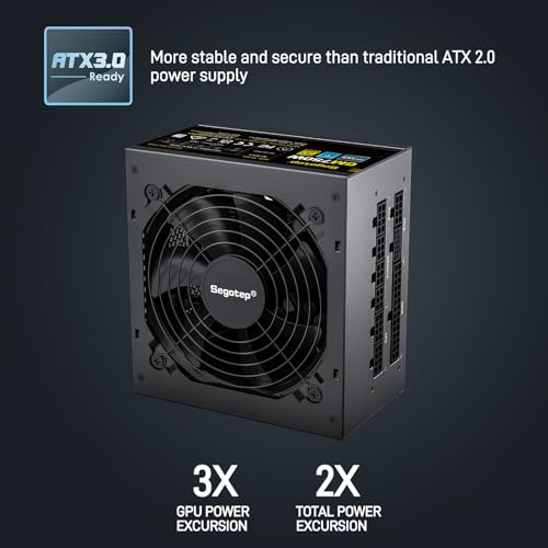 Segotep 600W Gaming Power Supply 80 Plus Gold Certified PSU with Silent 120mm Fan