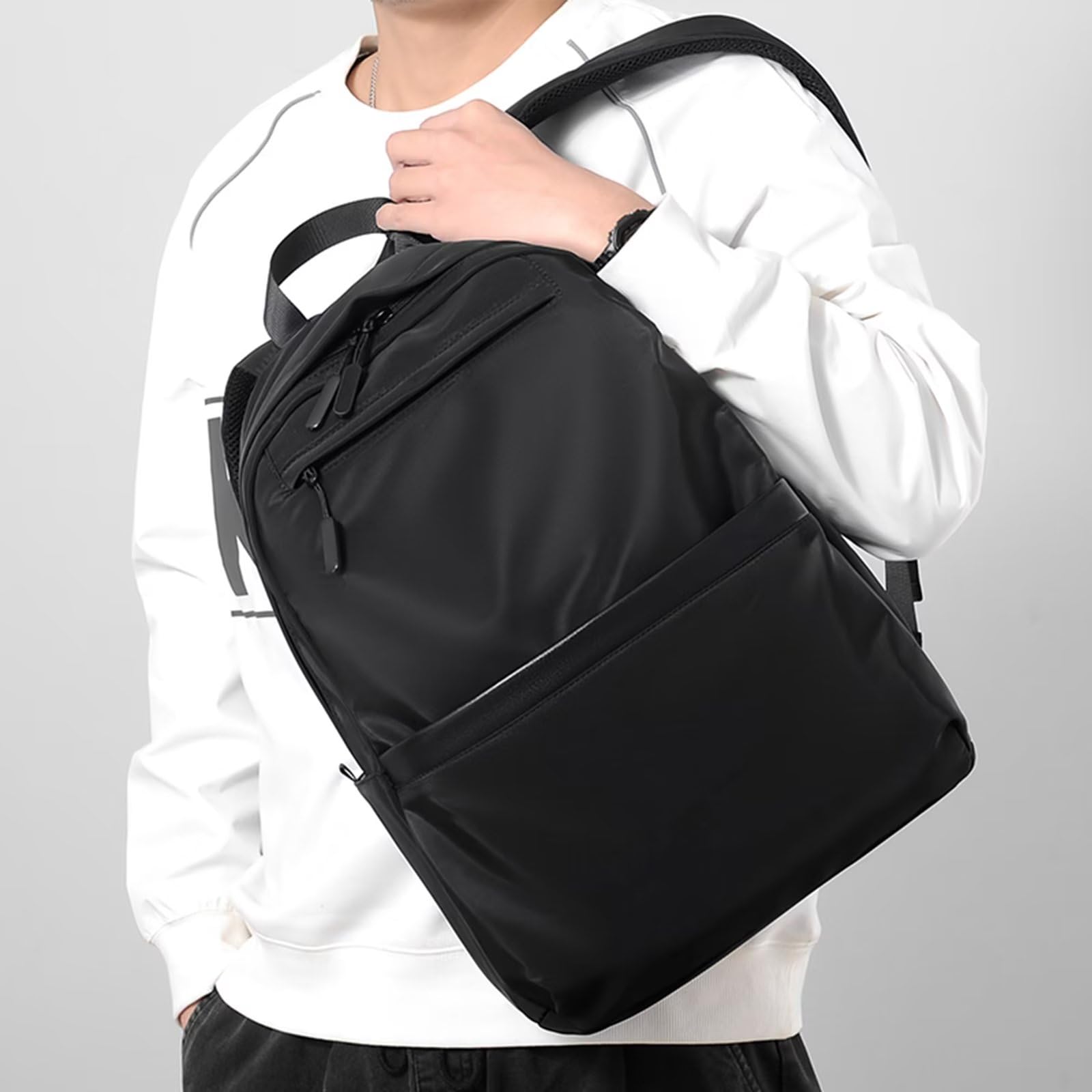 YUAKOU Carry on Backpack For Women Men Waterproof College Gym Backpack Lightweight Small Travel Backpack Rucksack Casual Daypack Laptop Backpacks Hiking,Black