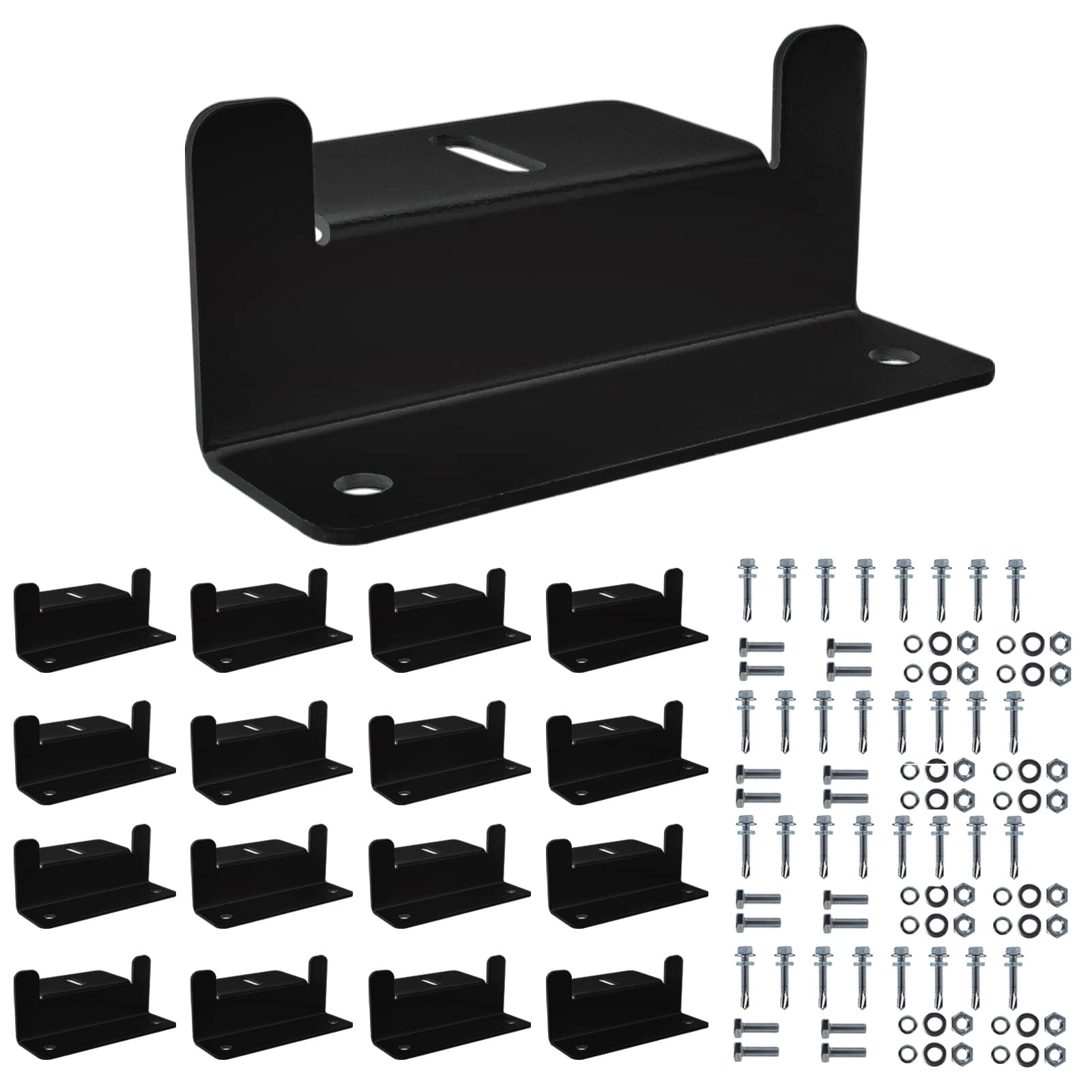 WHS-Solarlive Z Brackets Solar Panel Mounting, Lightweight Aluminum Corrosion Free Construction for RVs, Trailers, Boats and Other Off Gird Roof Installation,4 Units per Set Black
