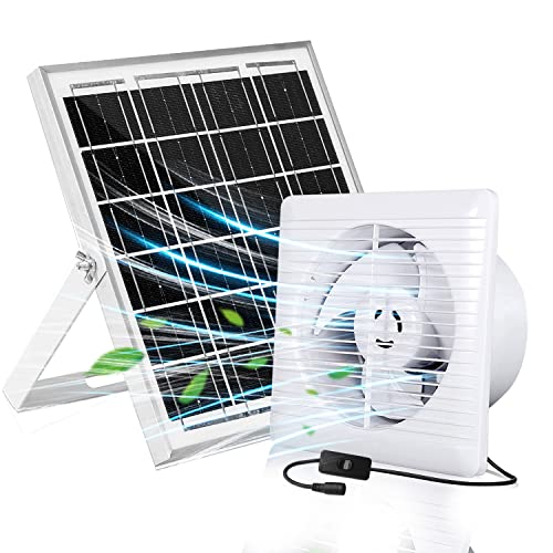 Shyueda Solar Exhaust Fan Year-Round Eco-Friendly Cooling & Ventilation Sun Powered DC Fan 25W Waterproof Solar Panel Power for Any Space Greenhouse, Garage,Shed, Barn, Workshop,pet House