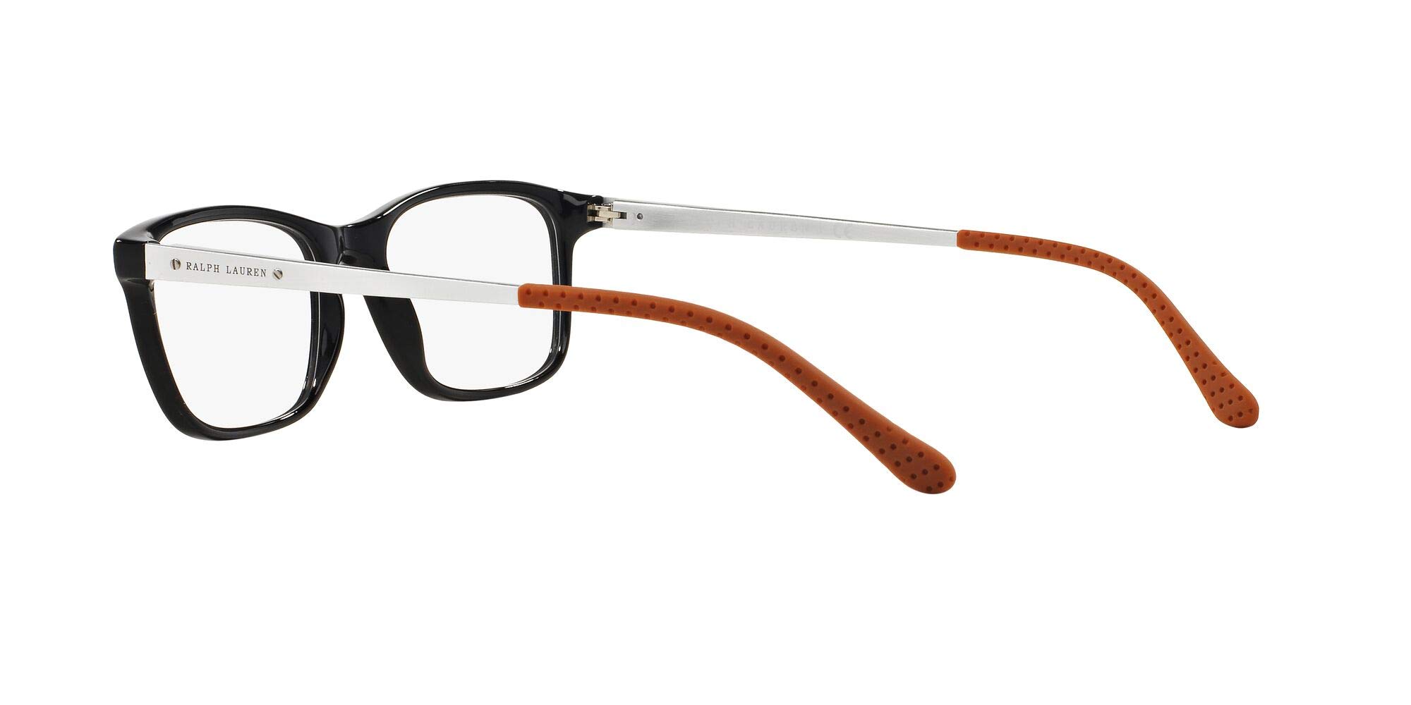 Ralph by Ralph Lauren Men's RL6134 Rectangular Prescription Eyewear Frames, Black/Demo Lens, 53 mm