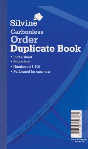 Silvine 8 x 5inch Carbonless Duplicate Order Book