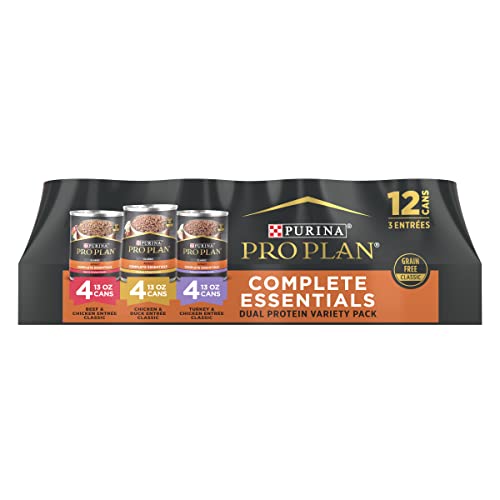 Purina Pro Plan Grain Free Wet Dog Food Variety Pack, Classic Entrees - (12) 13 oz. Cans