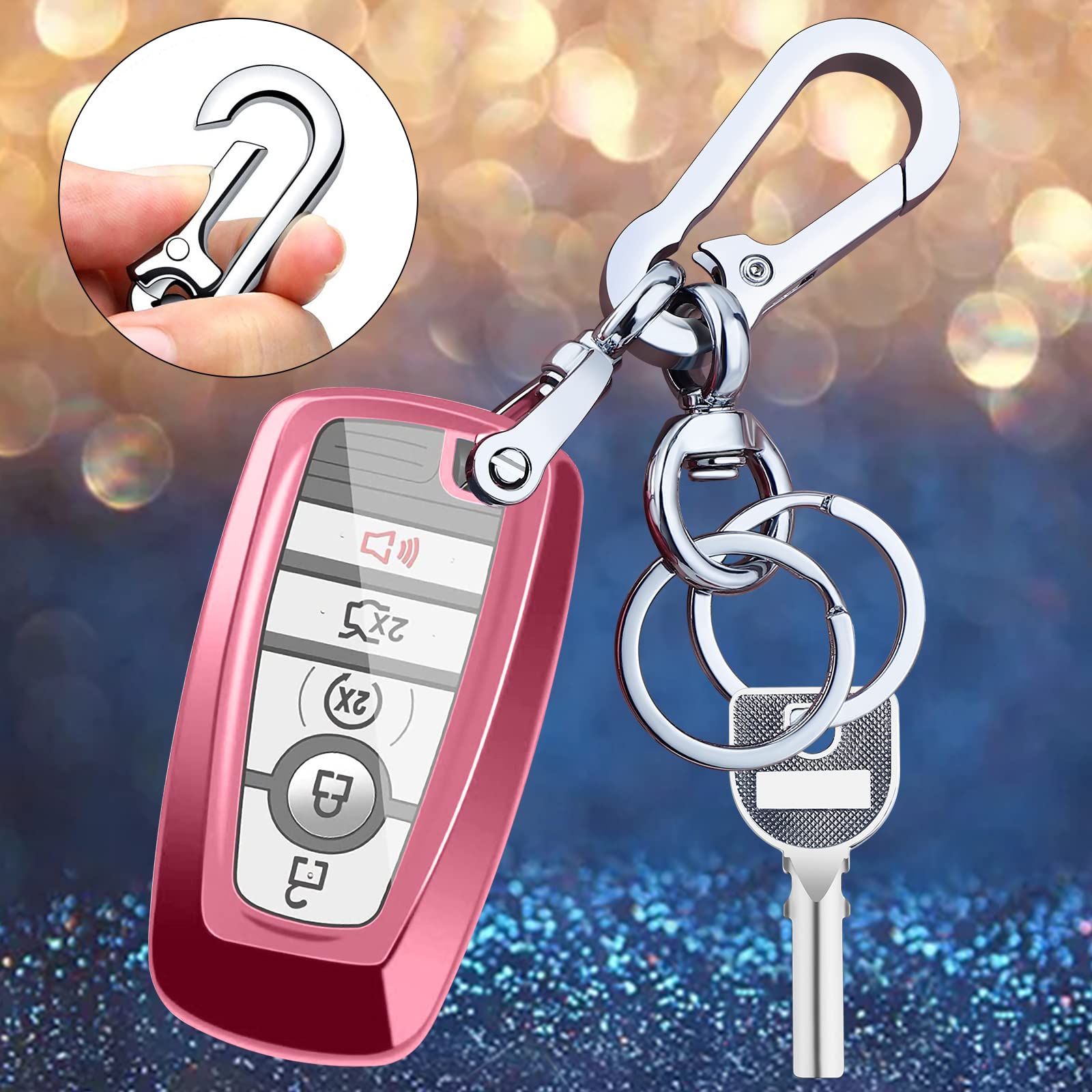 TPU Smart Key Fob Case Compatible for 2019-2021 Ford Fusion, Explorer, Escape, Edge, F-150, Mustang and More Models