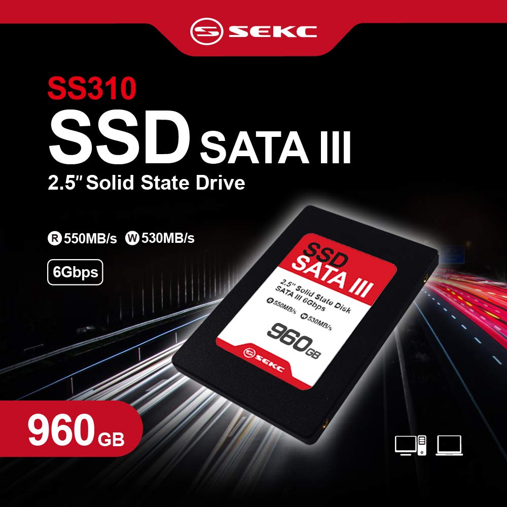 SEKC 960GB SSD SATA III 6 Gb/s, Up to 550/530 MB/s Read/Write Speed, Internal 2.5" 7mm (SS310960G)