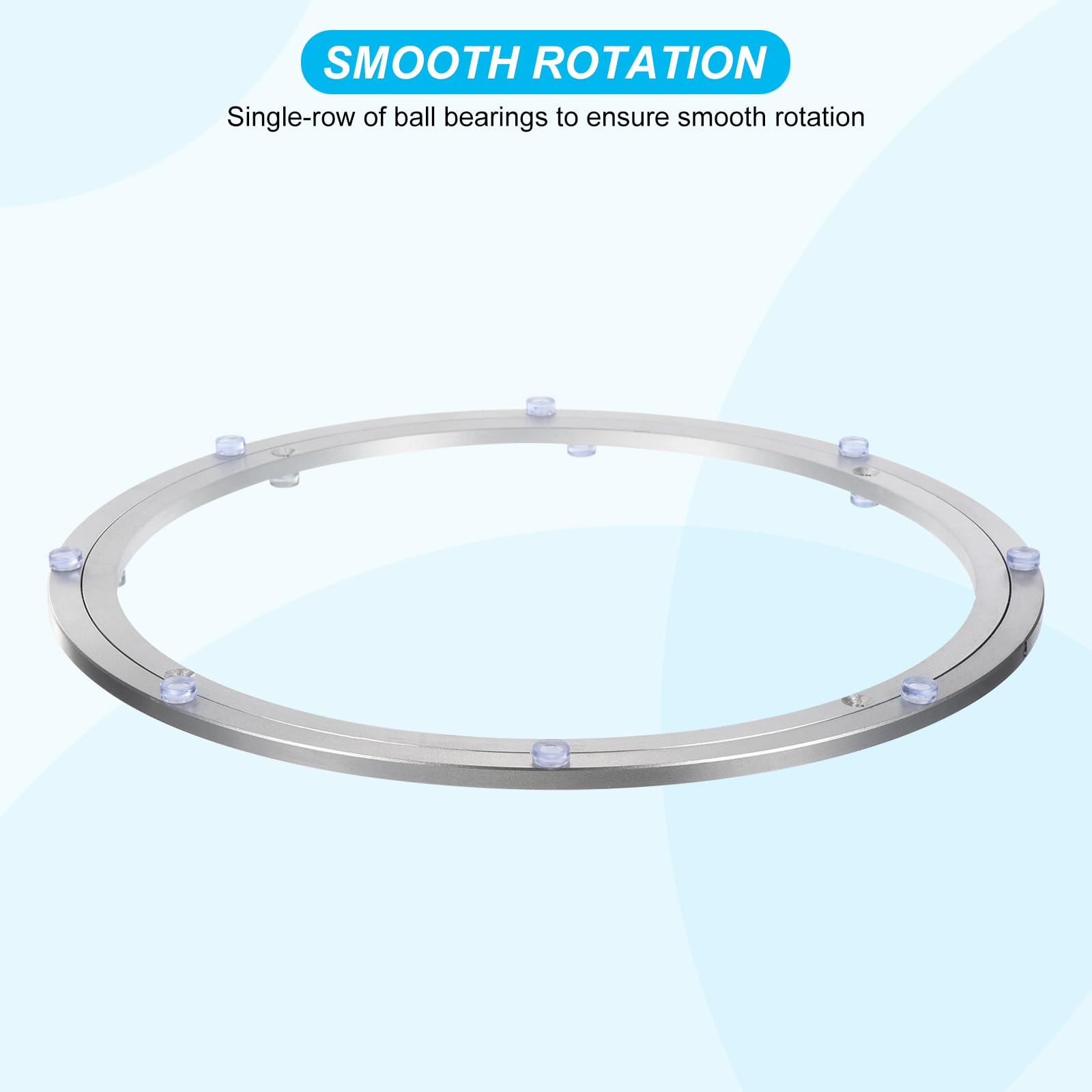 uxcell Aluminium Lazy Susan Turntable Bearing, 16 inch Round Rotating Bearing Turntable Base for Kitchen Dining Table(Base Only)