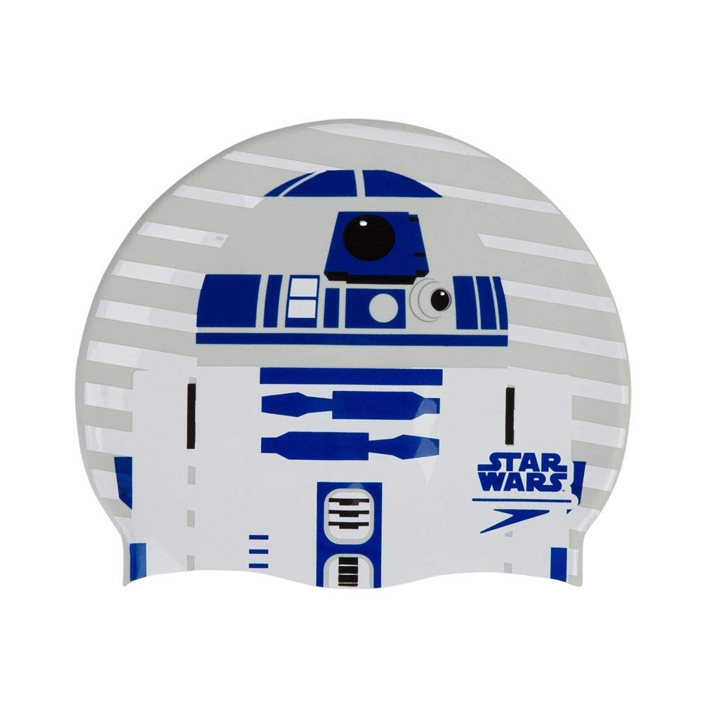 Speedo Unisex Star Wars Print R2d2 Swimming Cap, Grey/Purple/White, One Size UK