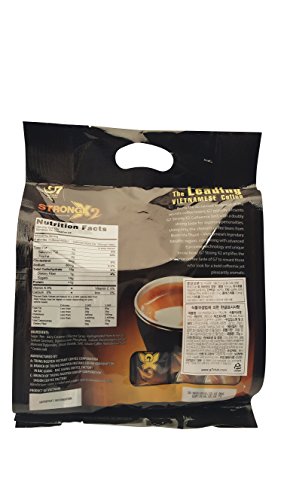 Trung Nguyen β G7 Strong X2 3 in 1 Instant Coffee β Roasted Ground Coffee Blend w/Non-dairy Creamer and Sugar β Strong and Bold β Instant Vietnamese Coffee (24 Single Serve Packets)