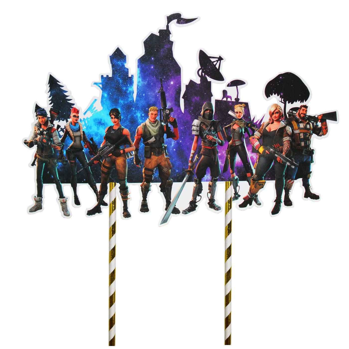 Yurnoet Video Game Birthday Party Supplies for Game Fans, 5Pcs DIY Cake Decorations Topper