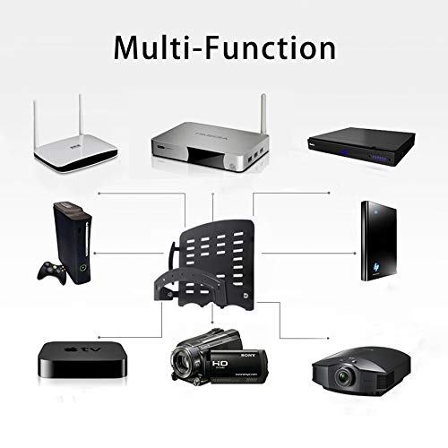 Small Wall Shelf, Floating Shelf,NO Drilling Projector Wall Mount - Loading Capacity 4.4lbs, 90 Degree Foldable, Used for Media Boxes, Game Consoles, Routers, Projectors and Sounds (Black)