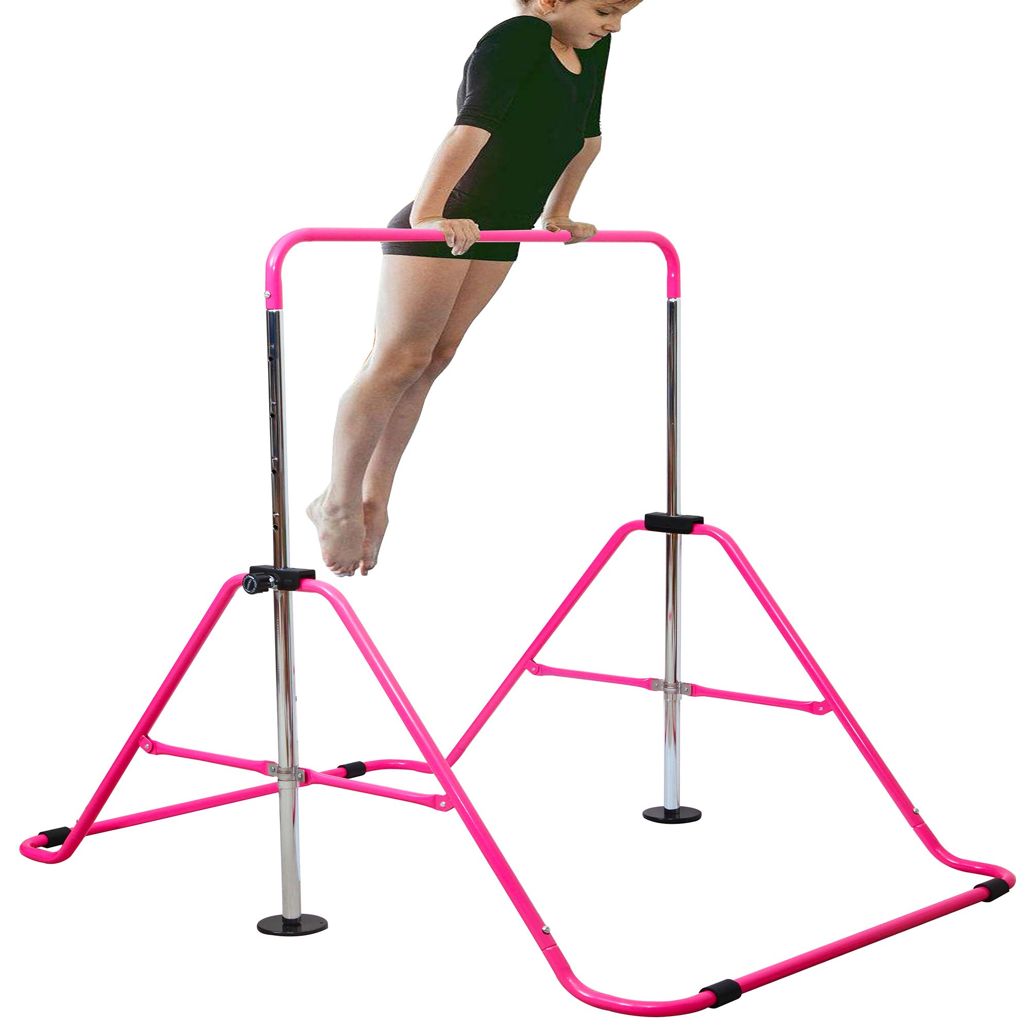 RELIANCER Expandable Gymnastics Bars Junior Training Bar Adjustable Height Gymnastic Horizontal Bars Children Folding Training Monkey Bars Child Gym Climbing Tower Kip Balance Bar for Kids Gymnasts