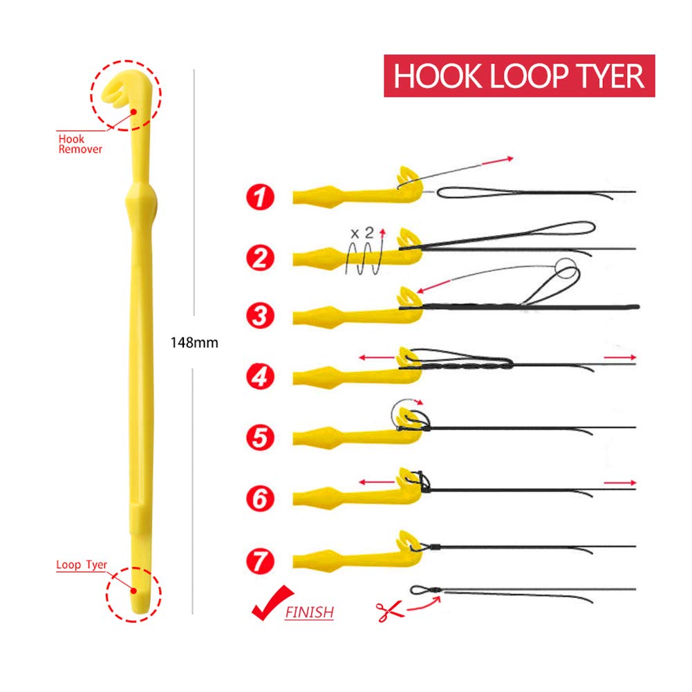 Yeuipea Fishing Line Tie Tool,Manual Fishing Hook Tier Line Tying Tool with Sub line Single Hook Fast Knot Tyer Tools