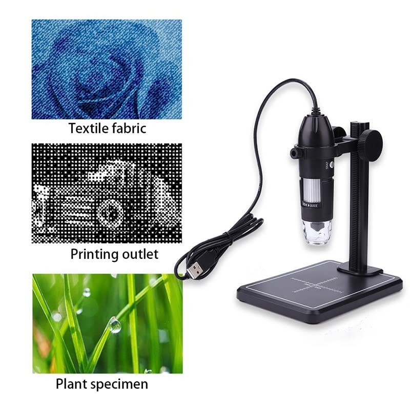 VAKUUM Lab Microscope Slides 1600X USB Digital Microscope 8 LEDs 2MP Electronic Microscope Zoom Camera Microscope Parts