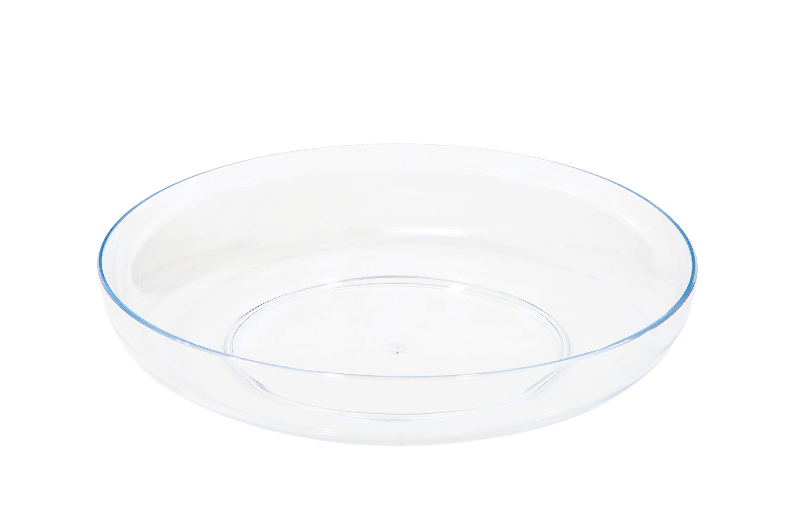 WGV 6" Inches Clear Hard Plastic Floral Decoration Designer Dish Plate, Plant Saucer Tray, Wedding Decor Centerpieces Pack of 24 Pieces