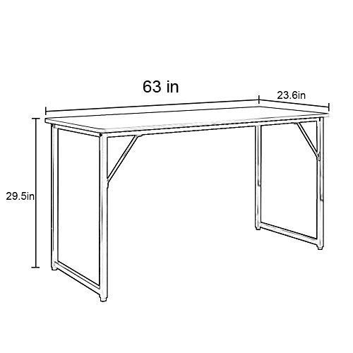 soges 63 inches Computer Desk Large Office Desk Computer Table Study Writing Desk for Home Office, GC-P2JJ-160BK