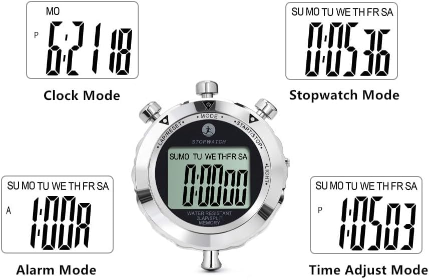 Rolilink Stopwatch,Metal Stop Watch for Sports Stopwatches Timer for Sports and Competitions (2 Lap with Backlight-Metal)