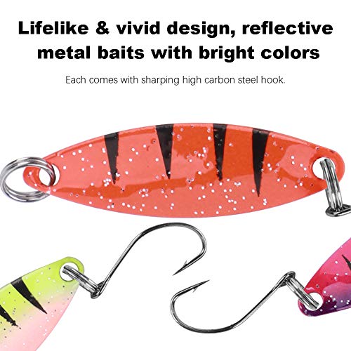 Yeuipea Sequin Lure Bait,7Pcs Multicolor Sequin Single Hook Metal Artificial Spoons Lure Bait Fishing Tackle