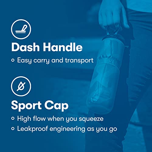Polar Bottle Sport Insulated Water Bottle - BPA-Free, Sport & Bike Squeeze Bottle with Handle (Contender - Charcoal & Silver, 24 oz)