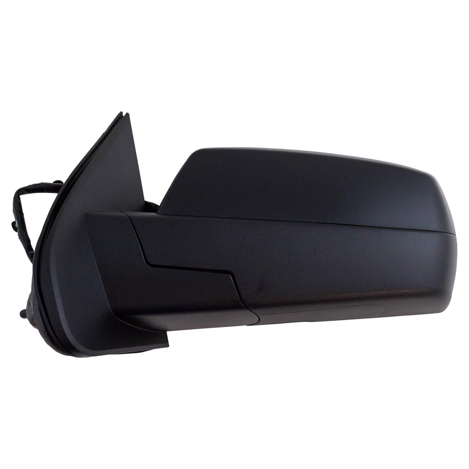 TRQ Mirror Power Heated Textured Black Driver Side Left LH for Chevy GMC Pickup Truck