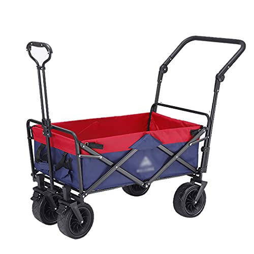 Outdoor Utility Wagon,Collapsible Outdoor Utility Wagon with Universal Silent Wheel,Can Bear The Weight of 100KG,Adjustable Handle,for Camping Grocery