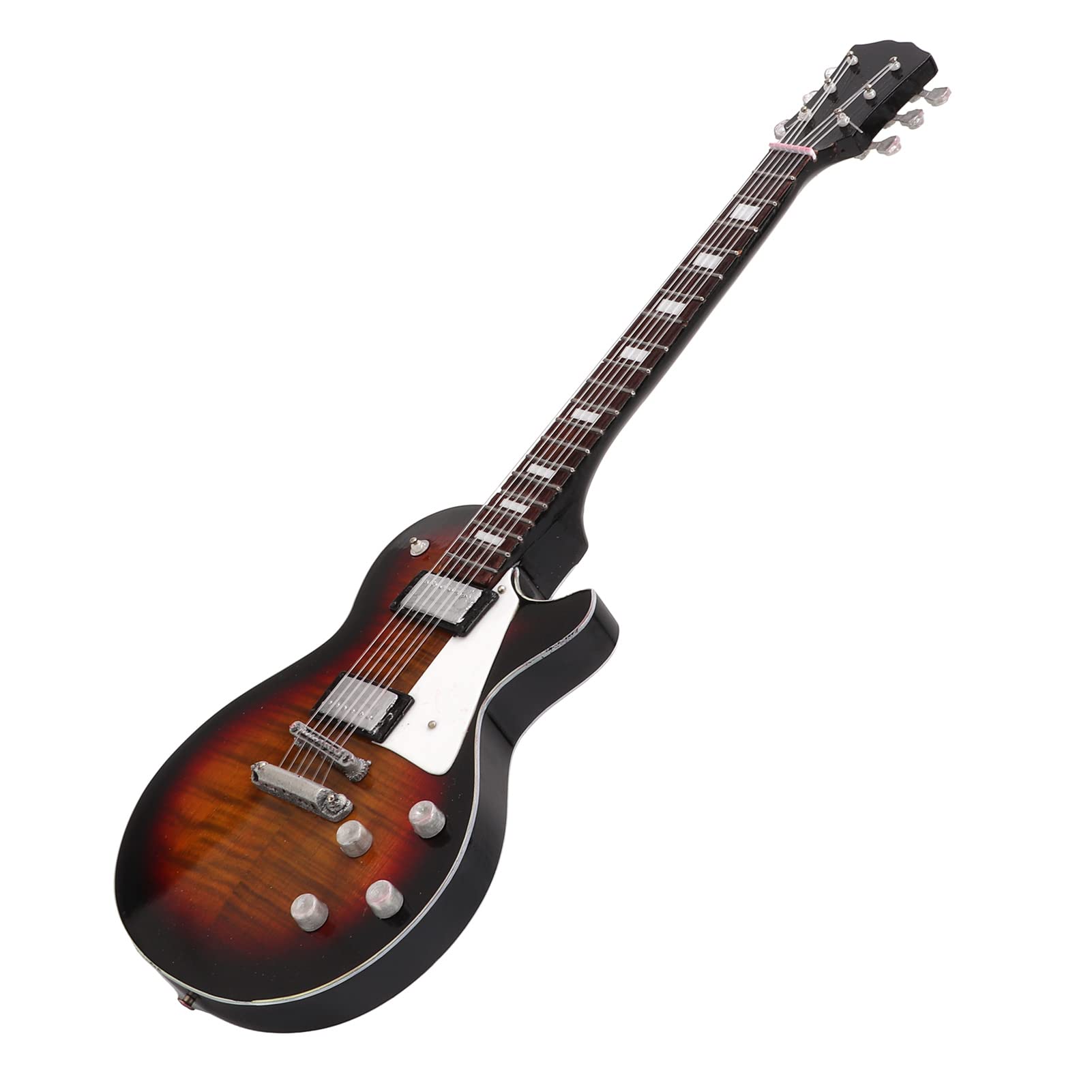 Wooden Miniature Electric Guitar with Stand and Case, Mini Musical Instrument Miniature Dollhouse Model, Exquisite and Compact, Mini Guitar Model for Home Decoration