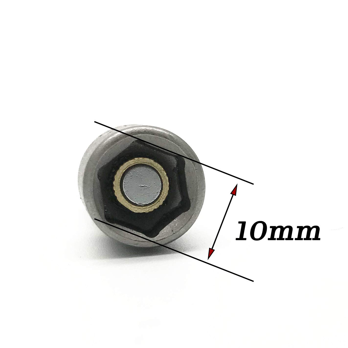 XMHF 10mm Nut Driver Bit Socket Adapter Hex Shank Extension Drill Bit Hex Bit Magnetic 10Pcs
