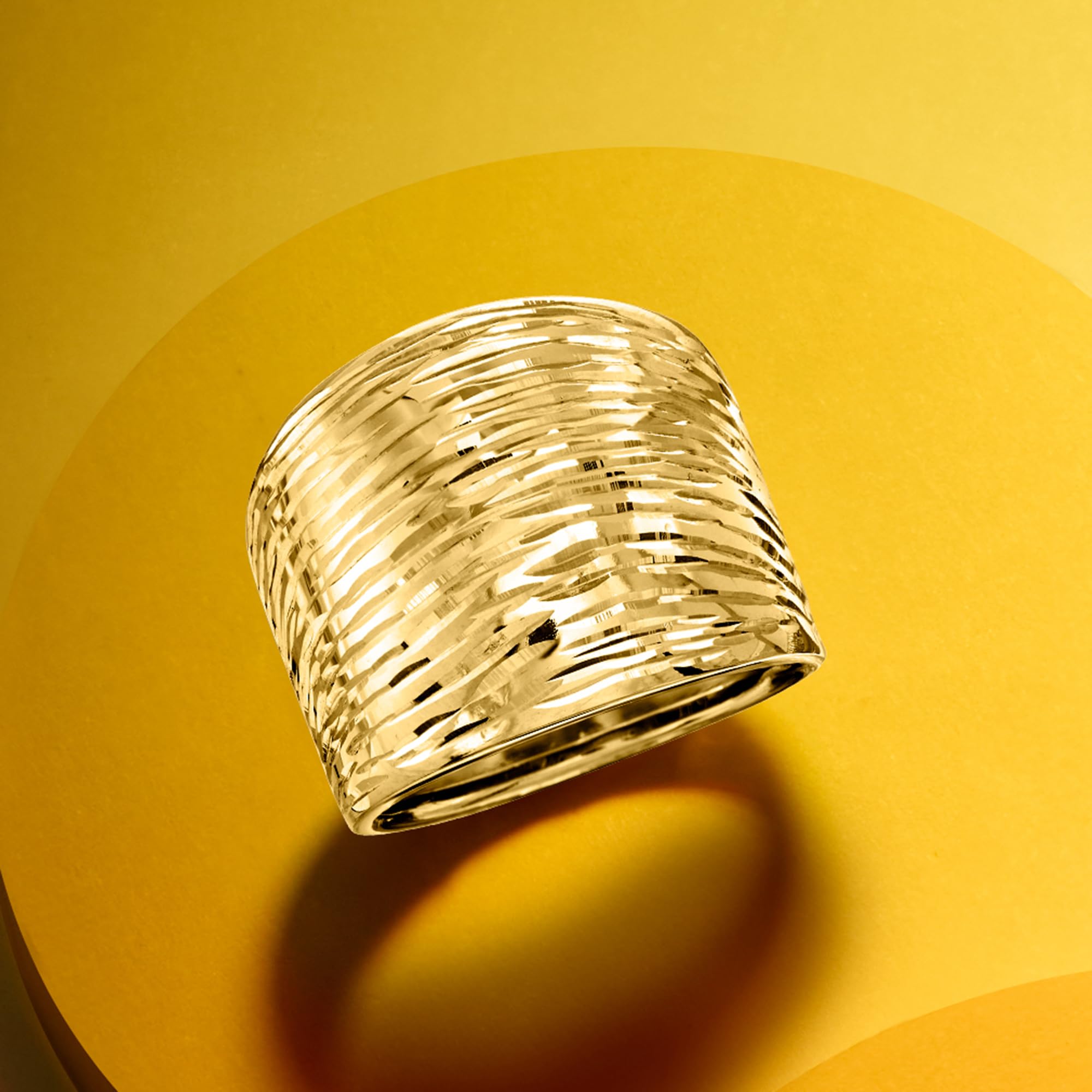 Ross-Simons Italian 14kt Yellow Gold Diamond-Cut Dome Ring. Size 7