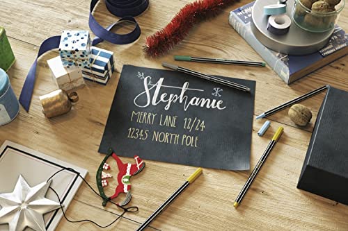 STABILO Metallic Premium Felt Tip Pen Pen 68 Metallic - Tin of 6 - Assorted Colours