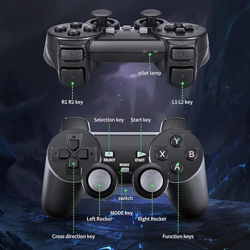 Retro Game Console, Nostalgia Stick Game,Wireless Retro Play Game Stick,Plug and Play Video Game Stick Built in 12000+ Games,4K HDMI Output,9 Classic Emulators,with Dual 2.4G Wireless Controllers 001