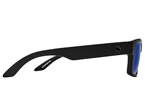 SPY Optic Discord Lite, Square Sunglasses, Color and Contrast Enhancing Lenses (Black, Happy Gray Green Lenses)
