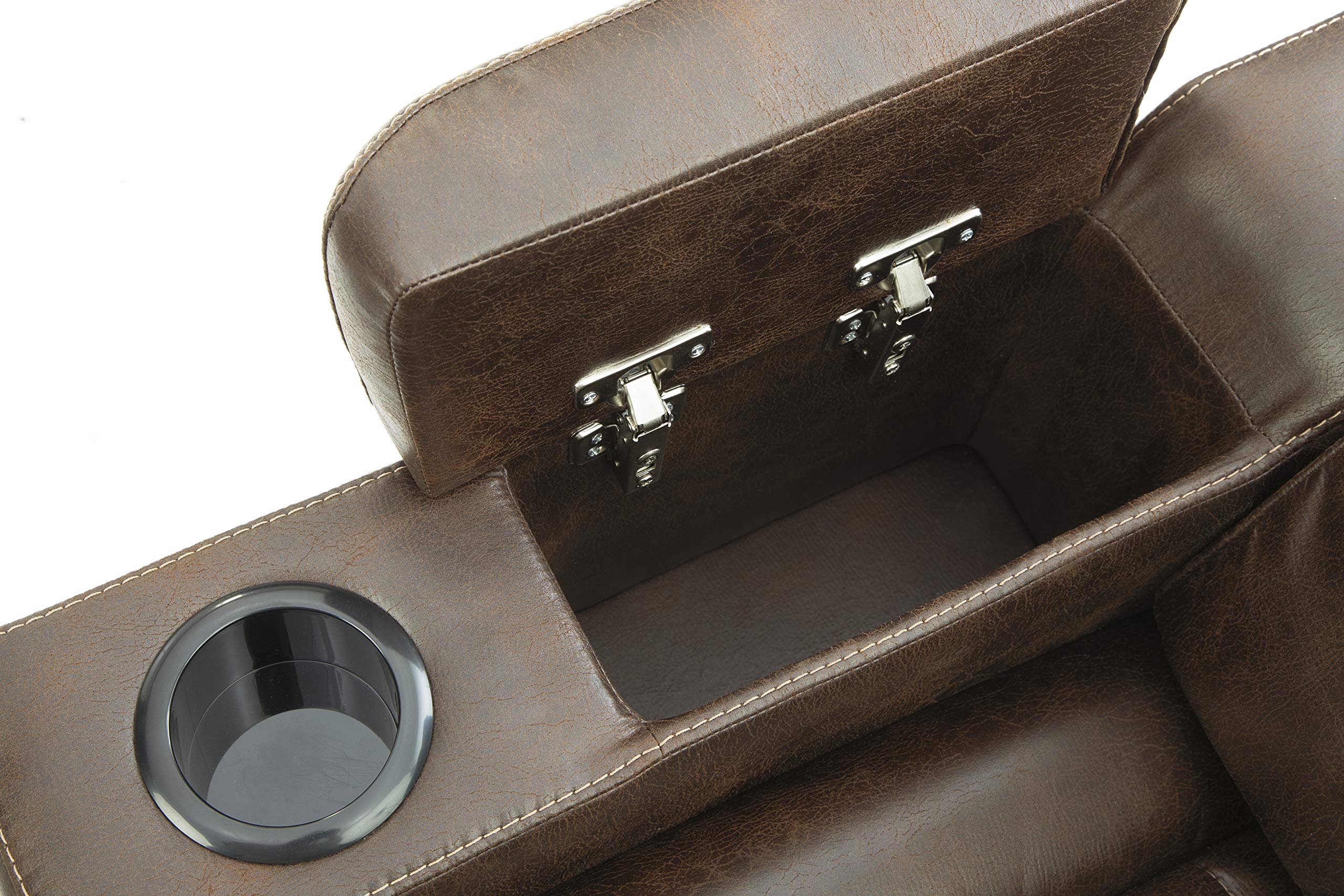 Signature Design by Ashley Owner's Box Faux Leather Power Recliner with Adjustable Headrest, Brown
